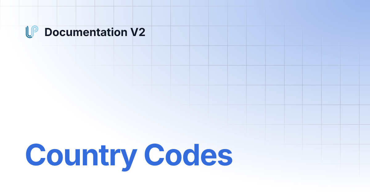 Country Codes | Documentation V2